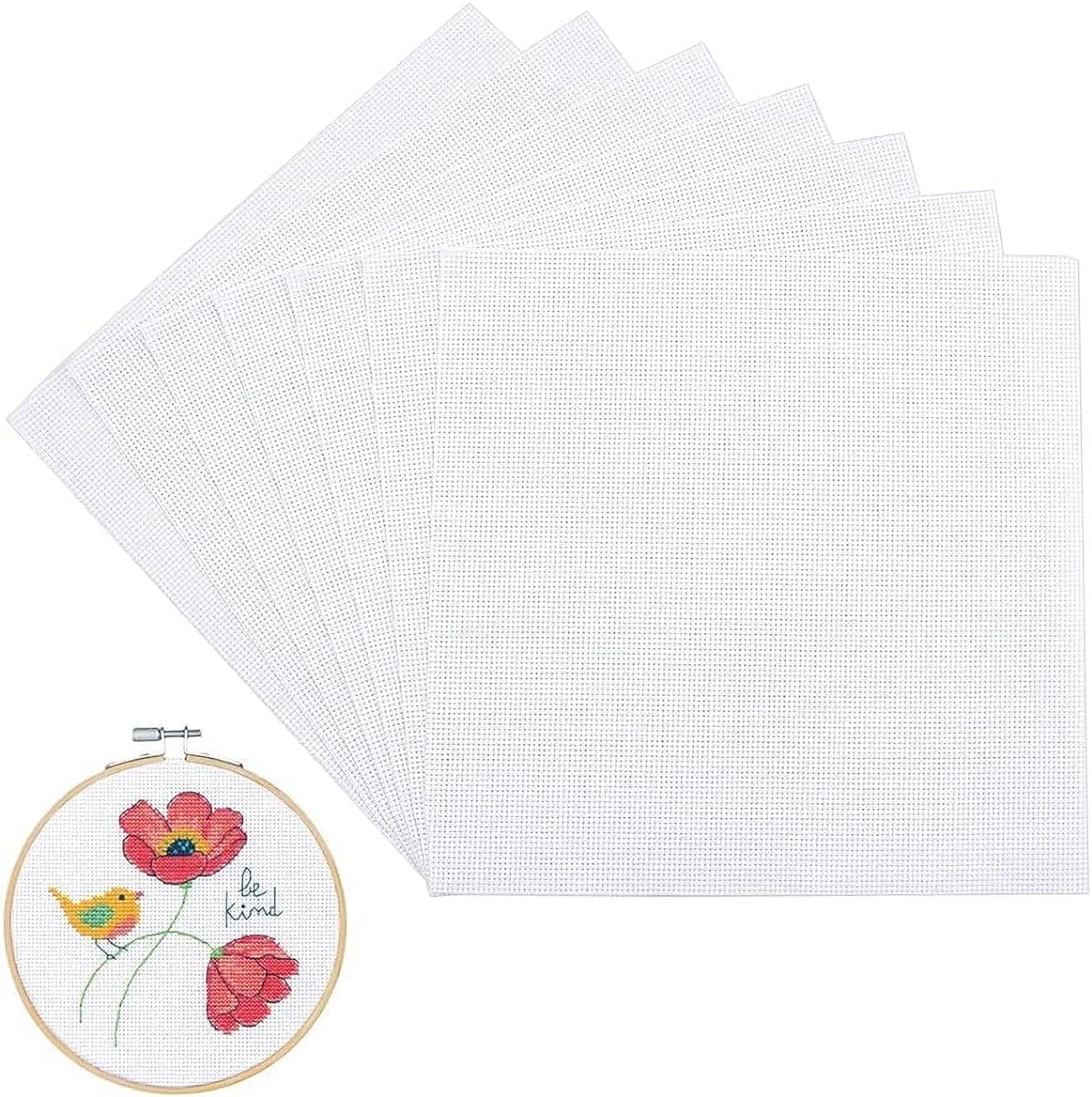 14Pcs White Cotton Fabric Embroidery Fabric 12x12inch Square Aida Cloth ...