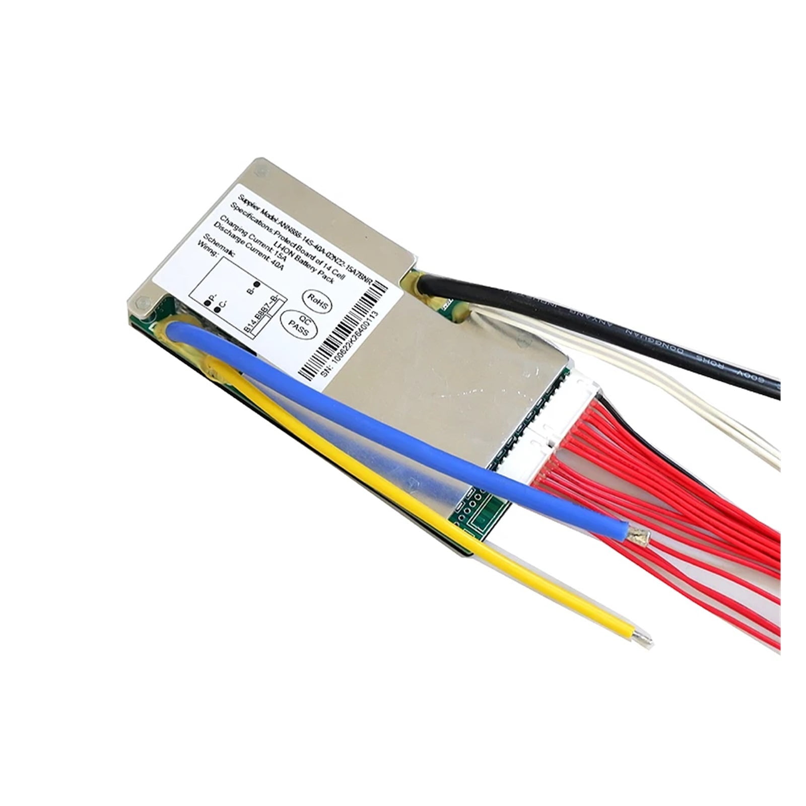 14S 51.8V 40A Lithium Battery BMS Protect Circuit With Temperature ...