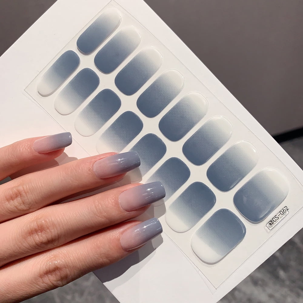 14Tablets DIY Baking-free Nail Stickers Long-Lasting Gradient Colour ...