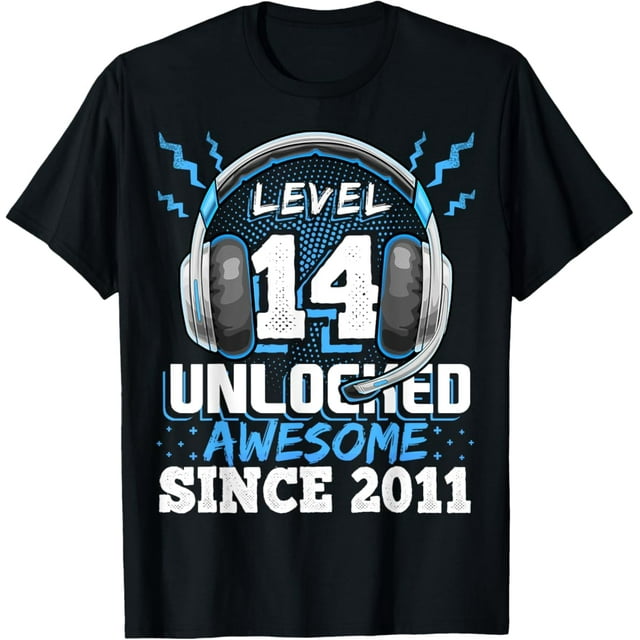 14Th Birthday Level 14 Gamer 14 Year Video Game Party Unisex T-Shirt S ...