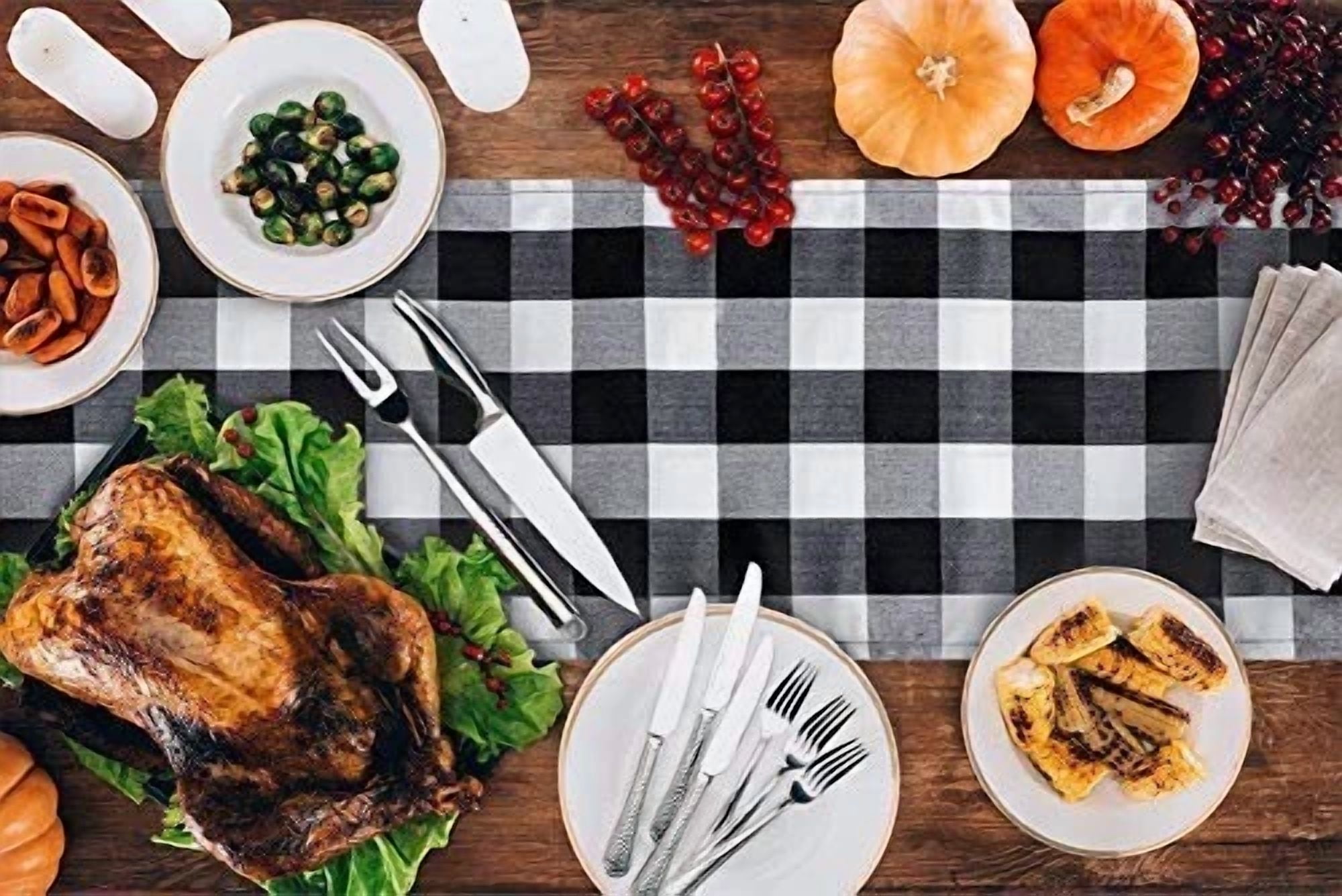 14X108 Inches Buffalo Plaid Table Runner For Home Decor/Party Setting ...