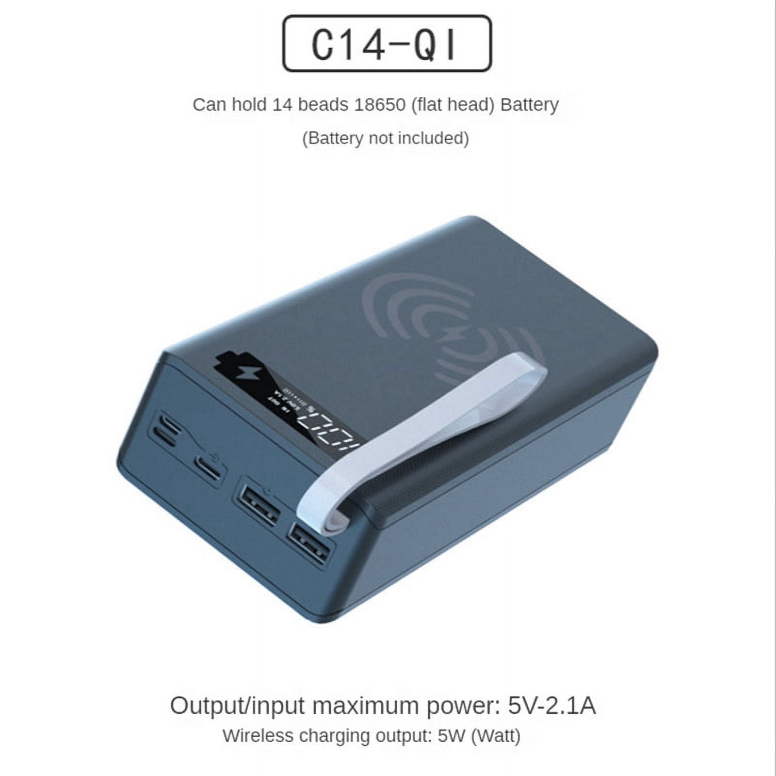 14X18650 Battery Bank Case USB Battery Charge Storage Boxes - with LED ...