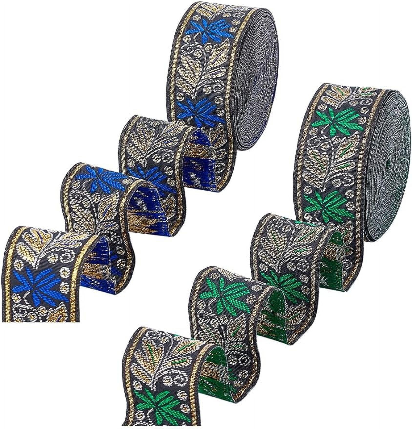 14Yard Embroidered Jacquard Ribbon 1-1/4 Inch Ethnic Ribbon Floral ...