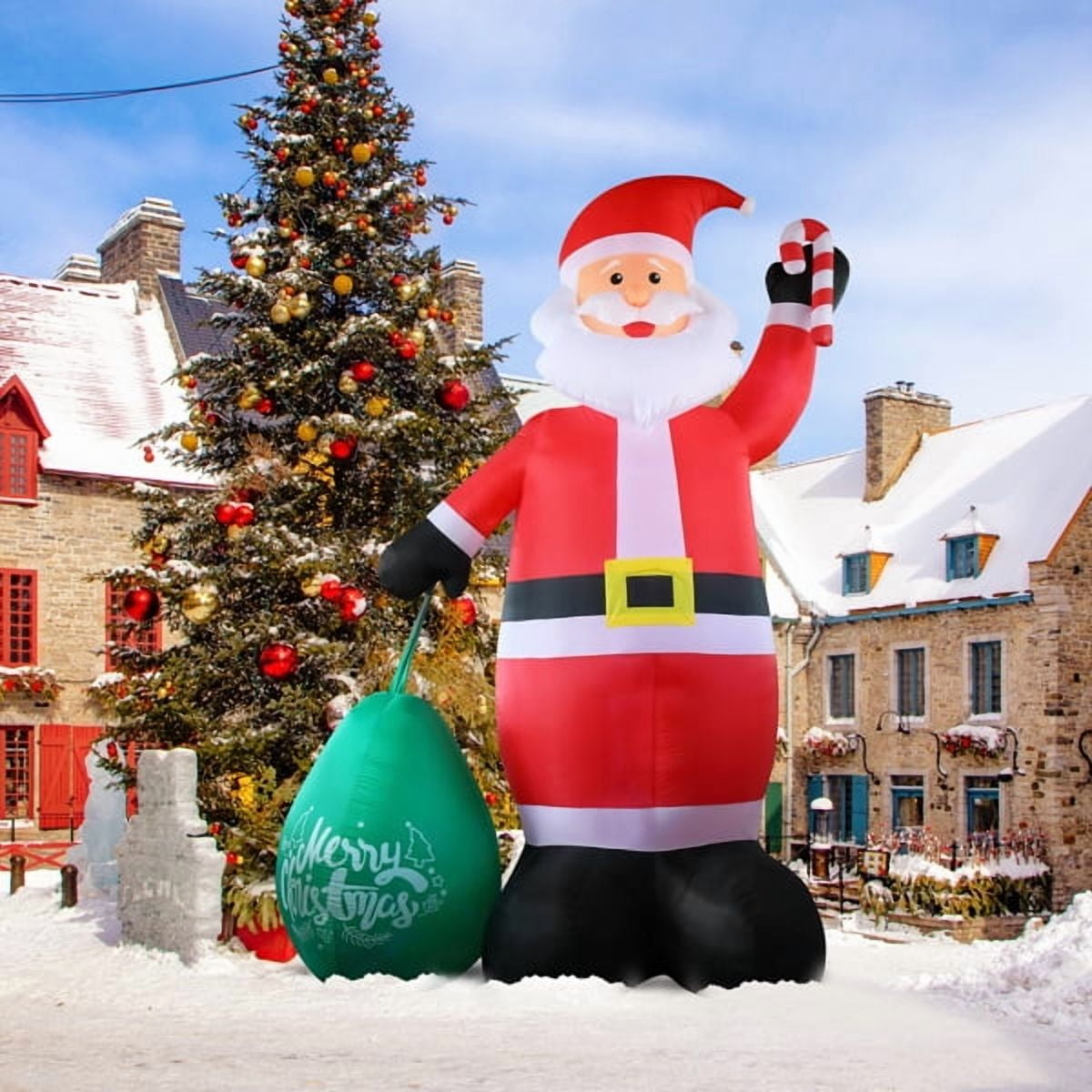 14ft Giant Christmas Inflatable Santa, Built-in LED Lights, Waterproof ...