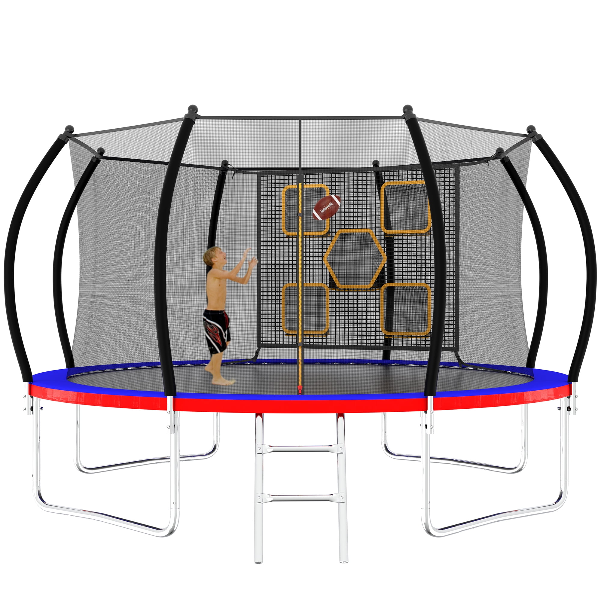 14ft Trampoline for Kids, UIOWIO Outdoor Recreational Trampolines with ...