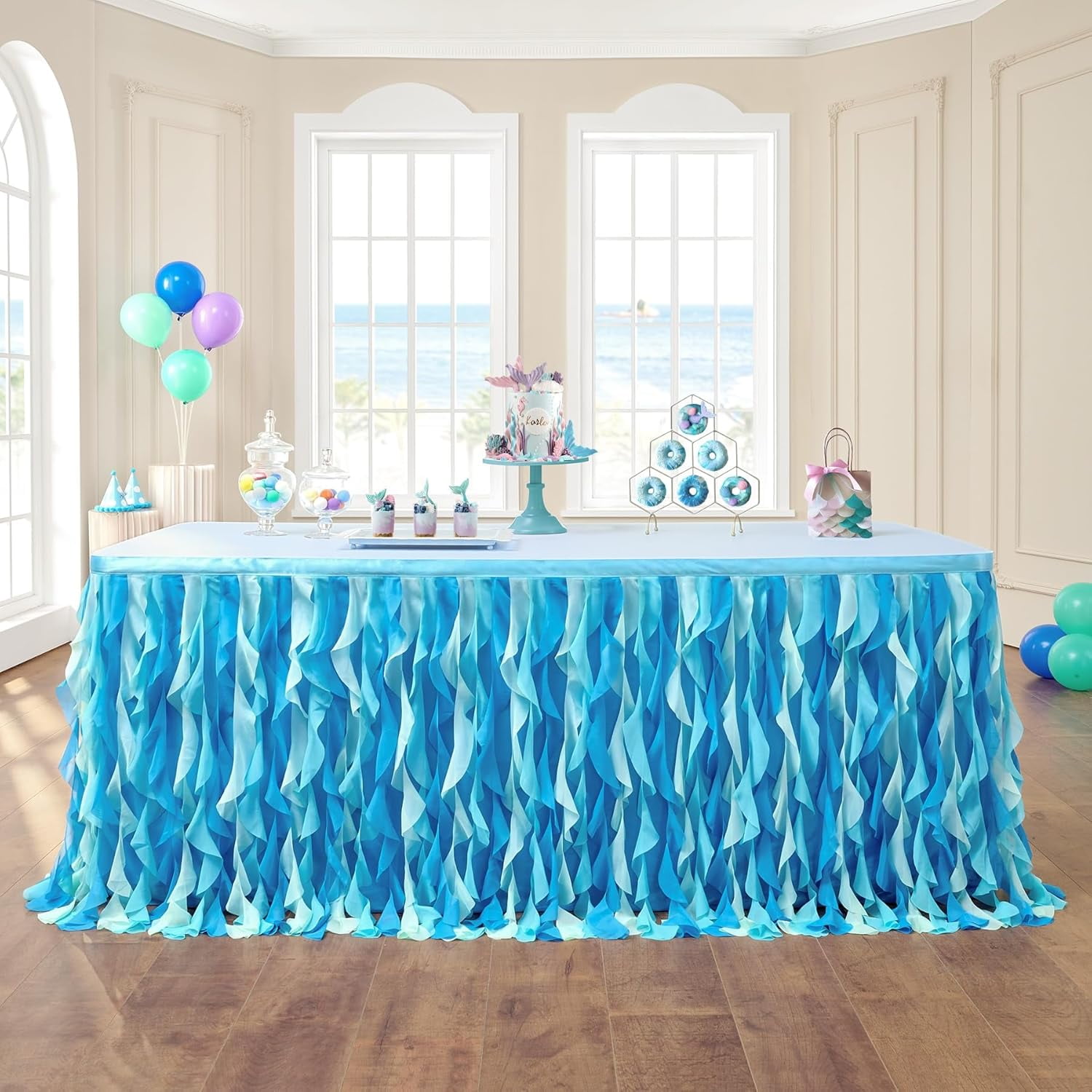 14ft Tutu Table Skirt for 6/8ft Rectangle or Round Tables-Under The Sea ...