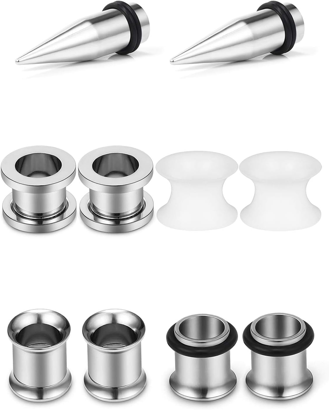 14g to 7/8in Ear Gauges Plugs Tunnels Taper Earrings Stretching ...