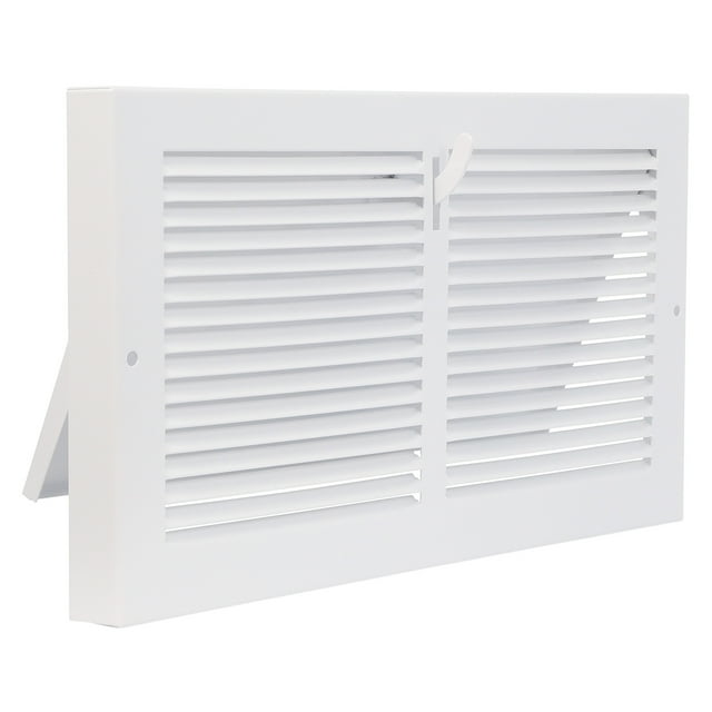 14in x 6in Imperial White Steel Rectangular Baseboard Register w/Plate ...