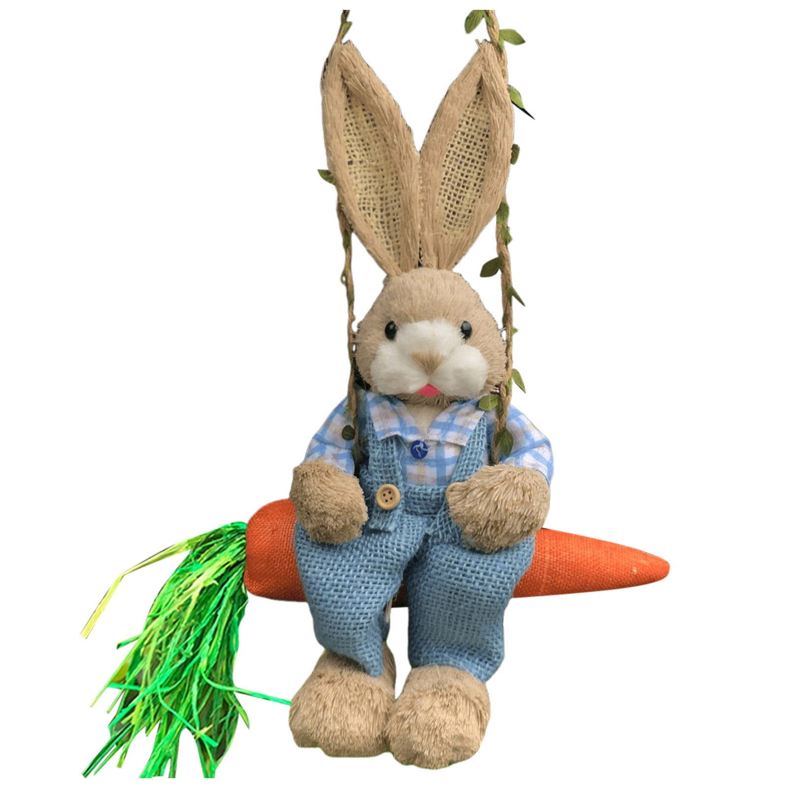 14inch Easter Woven Bunny Family Handmade Rattan Rabbit Decor Vintage ...