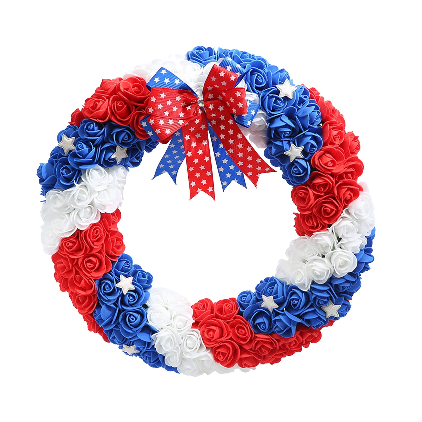 14inch Patriotic Wreaths for Font Door, Lighted Collasible Large ...