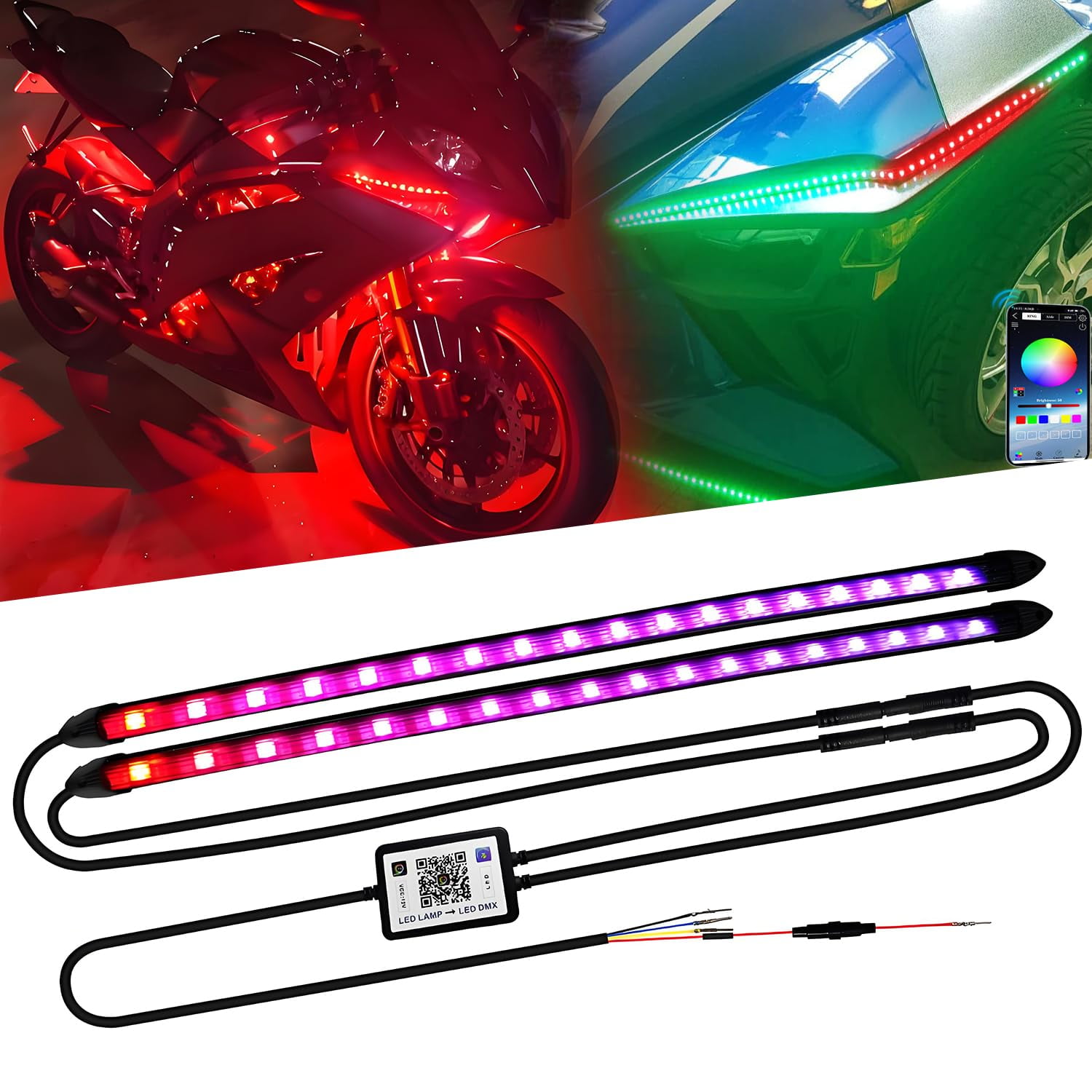 14inch RGB LED Light Strip APP Control Multi Color,35.5CM Cool Start ...