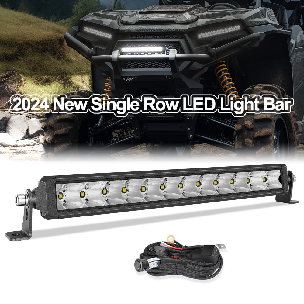 14inch Slim LED Light Bar Single Row Spot Flood Combo Work Truck SUV ...
