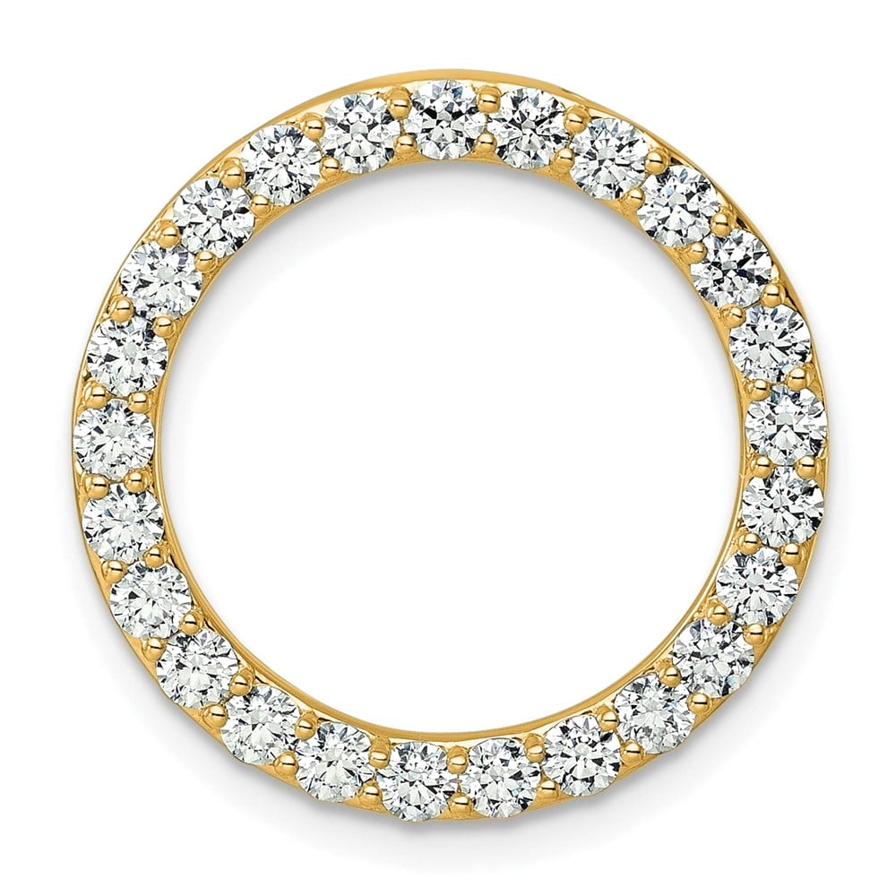 14k 1 1/2 carat Lab Grown Diamond VS/SI+ G+ Complete Circle Chain Slide ...