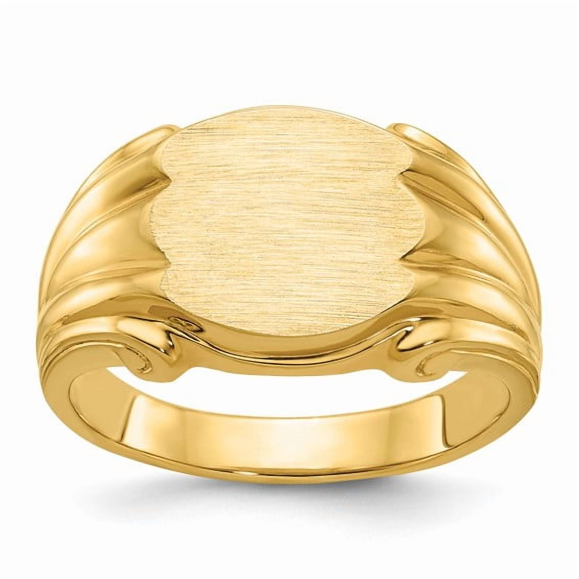 14k IBGoodman 12x10mm Men's Signet Ring - Walmart.com