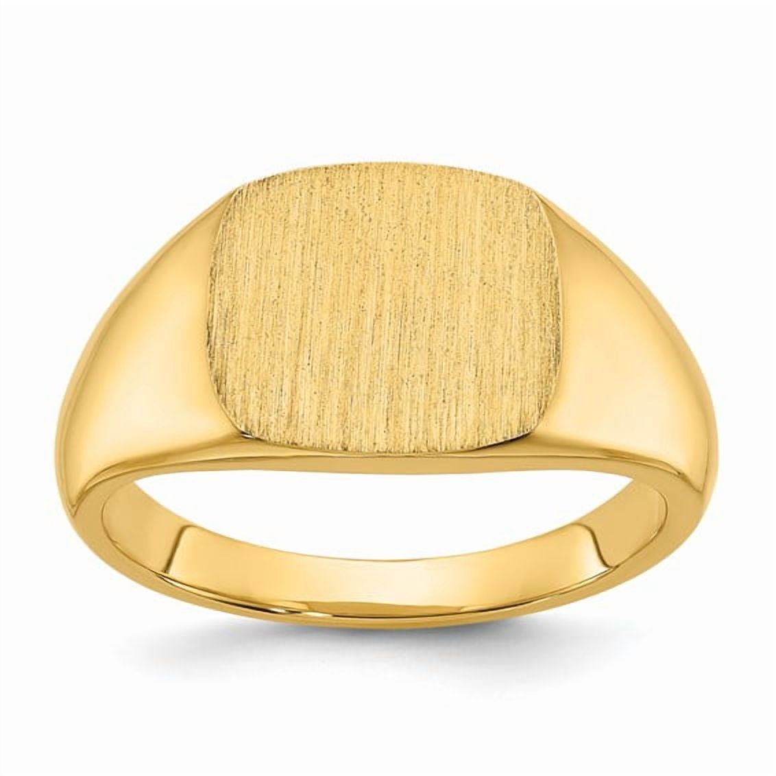 14k IBGoodman 12x12mm Men's Satin Top Cushion Signet Ring - Walmart.com