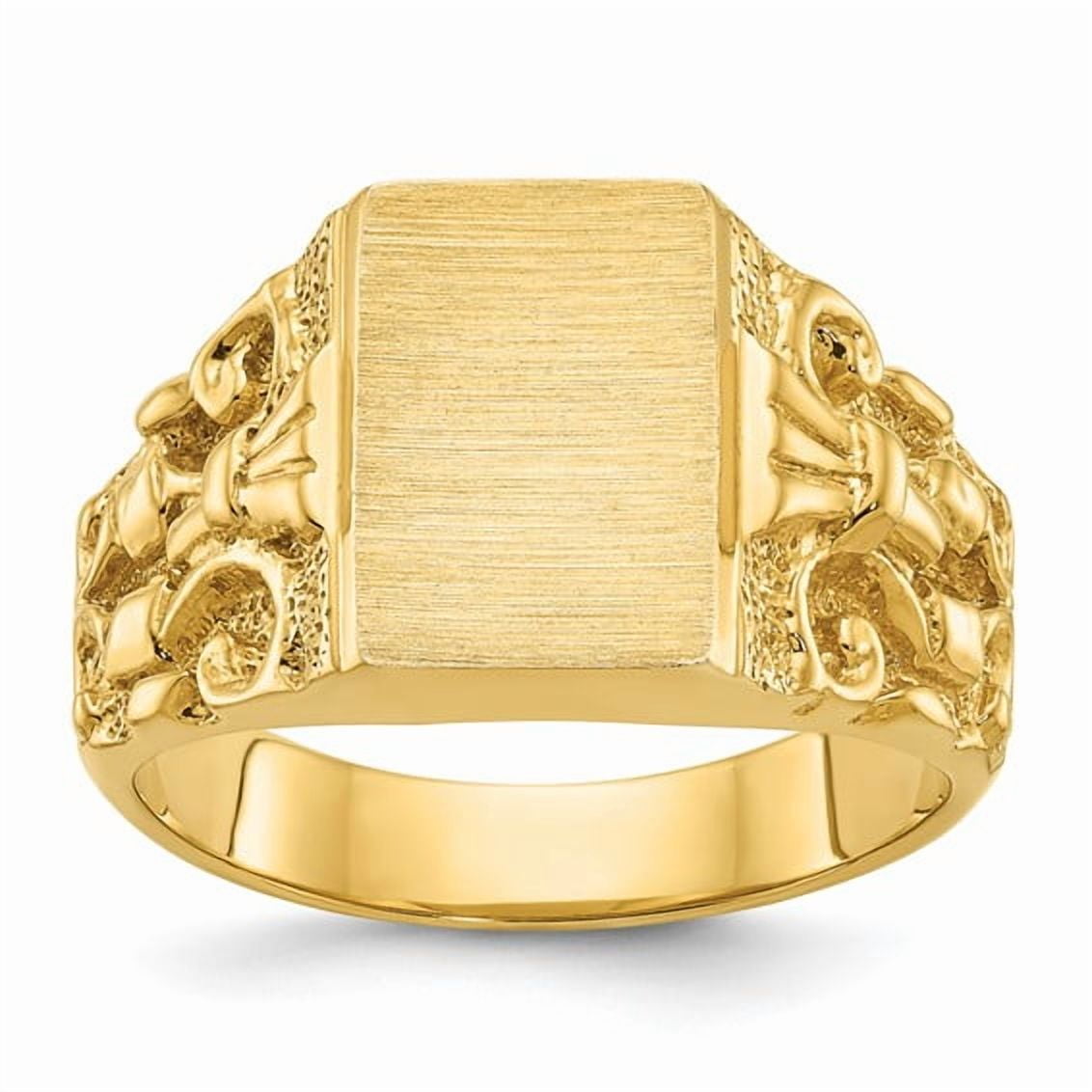 14k IBGoodman 13x9mm Men's Signet Ring - Walmart.com