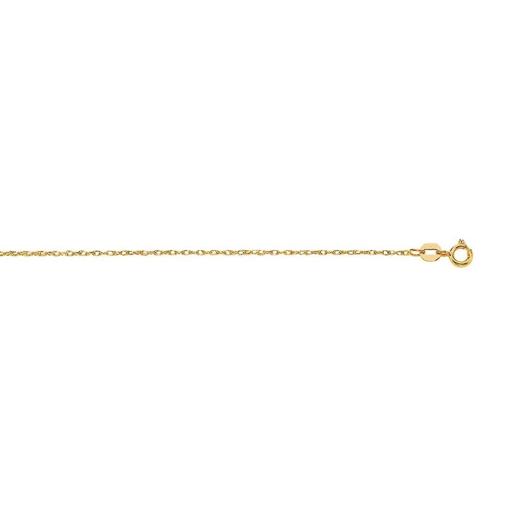 14k 20 Inch Yellow Gold Sparkle Cut Carded Pendant Rope Chain With ...