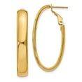 14k 7.75mm Oval Omega Back Hoop Earrings 14k Yellow Gold Earrings ...