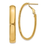 14k 7.75mm Oval Omega Back Hoop Earrings 14k Yellow Gold Earrings ...