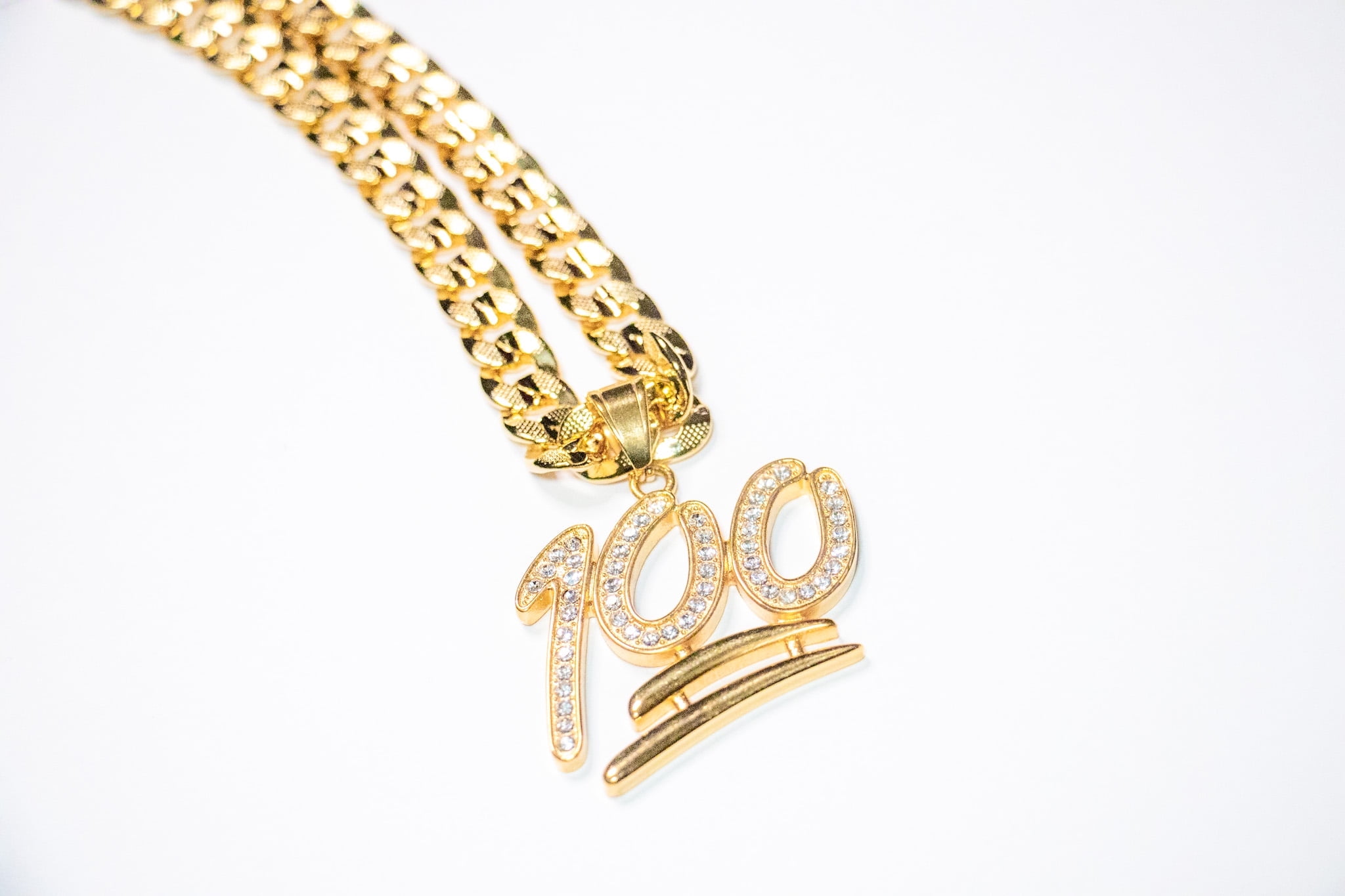 14k Bonded Gold Cuban Chain with 100 Emoji Pendant, Best Unisex ...