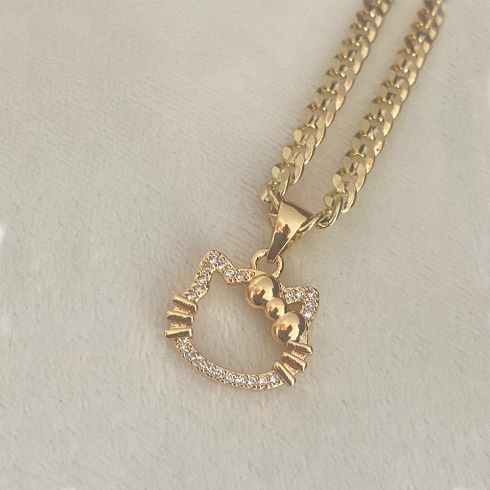 14k Bonded Gold Necklace with Hello Kitty Pendent, Best Christmas ...