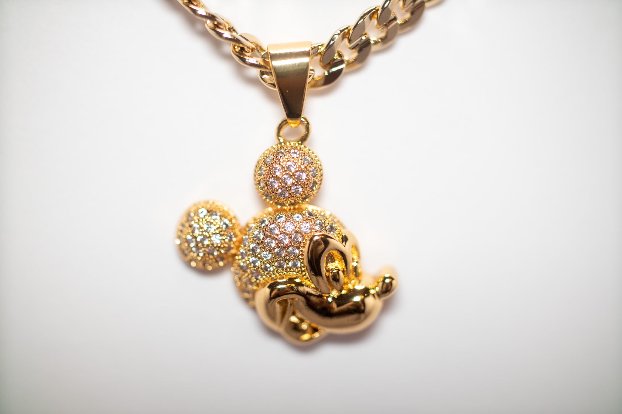 14k Bonded Gold Necklace with Mickey Mouse Head Pendent, Best Christmas ...