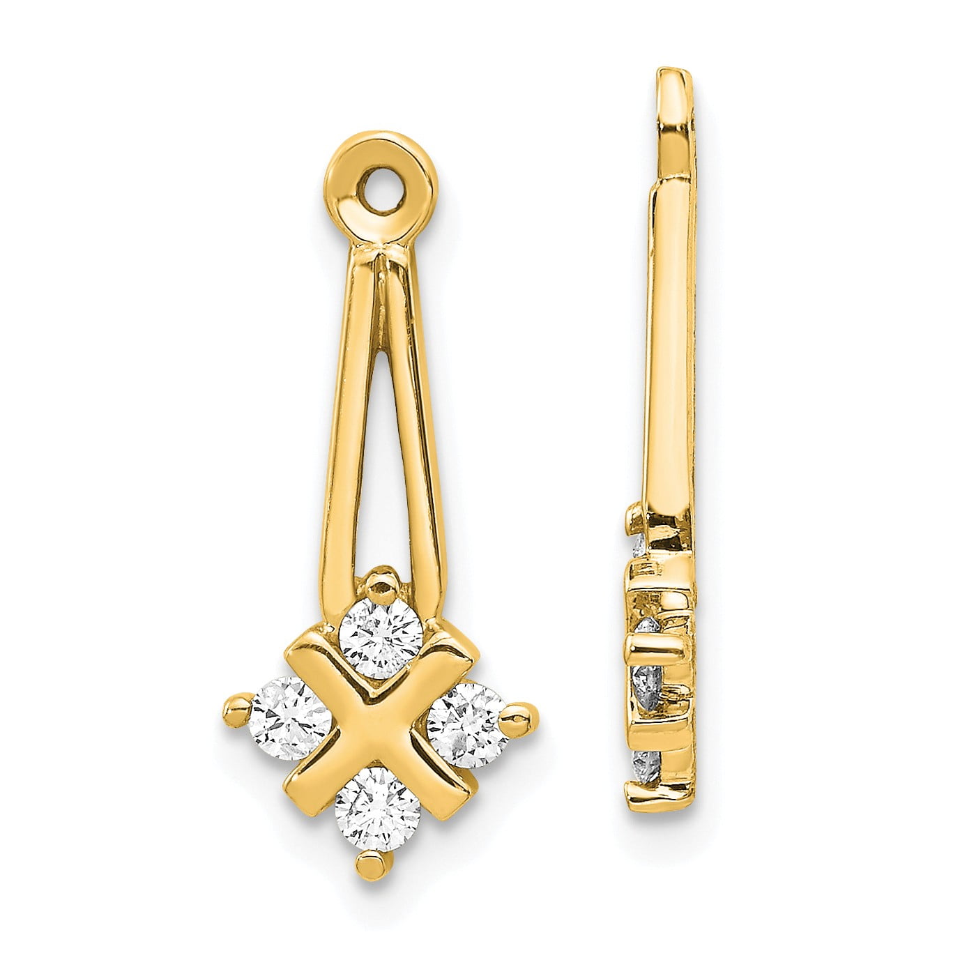 14k Dangle Cluster Diamond Earring Jacket Mountings in 14k Yellow Gold ...