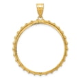 14k Diamond Cut Columns with 32.7mm Prong Coin Bezel Pendant - Walmart.com