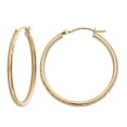 14k Diamond Cut Gold Hoop Earrings, 2-mm, Hypoallergenic, Round Click ...