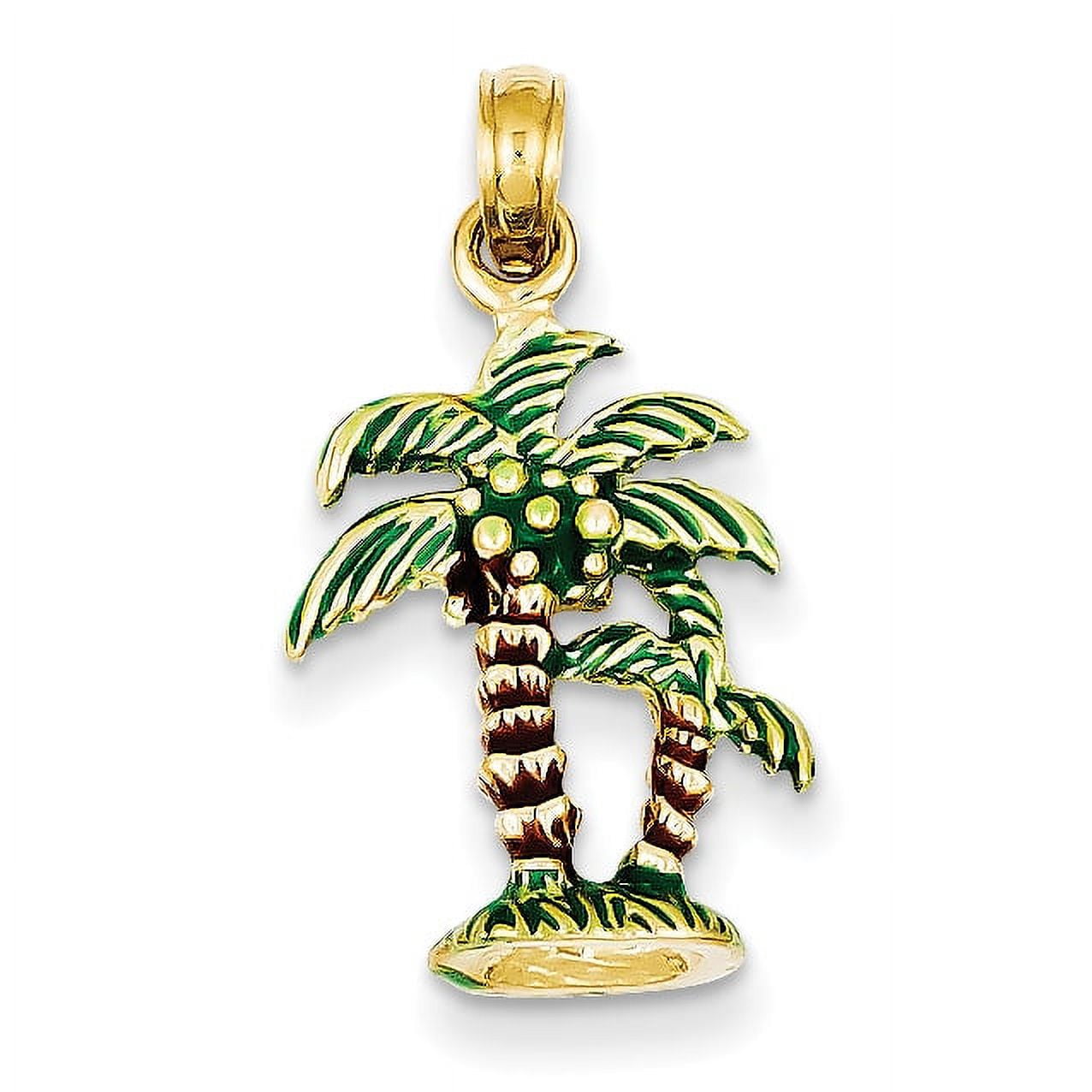 14k Enameled Palm Trees Pendant - Walmart.com