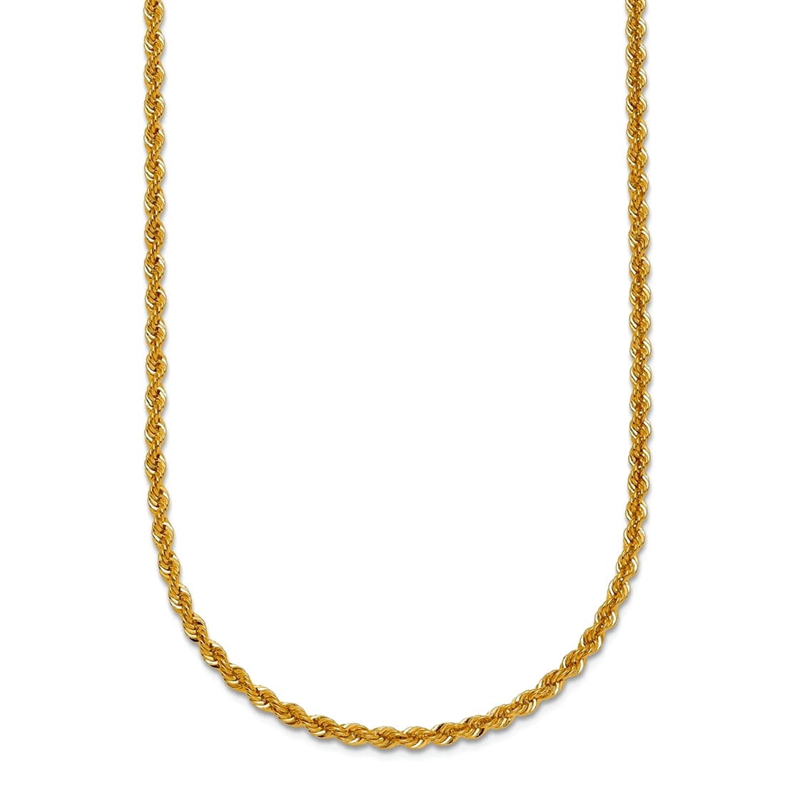 14k Yellow Gold 2.5mm Solid Rope Chain Necklace 18 Inch Chain-Necklace ...