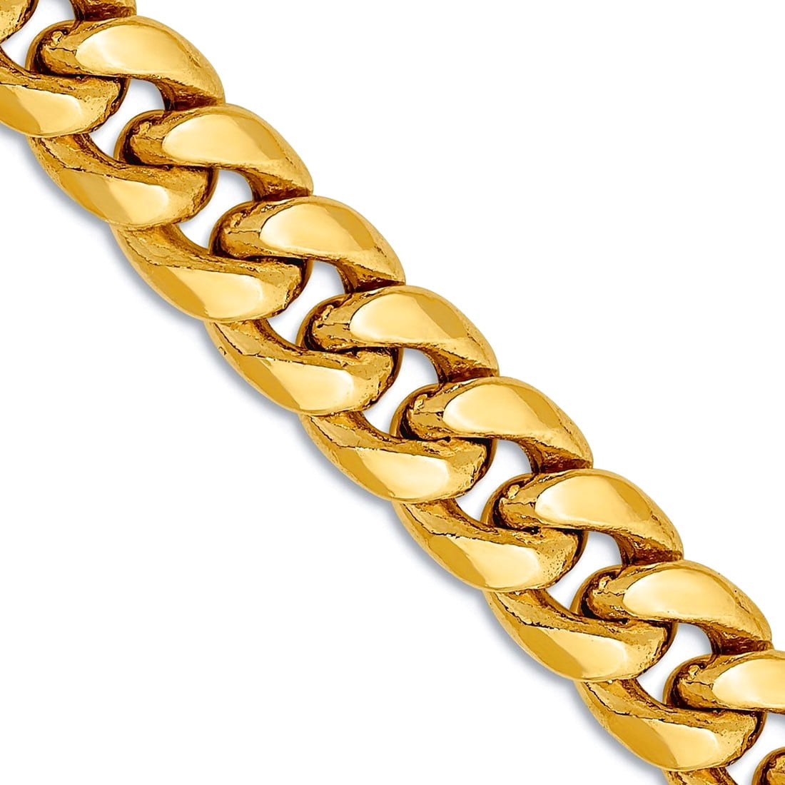 14k Yellow Gold 7.3mm Semi-solid Comfort Curb Chain Necklace 24 Inch ...