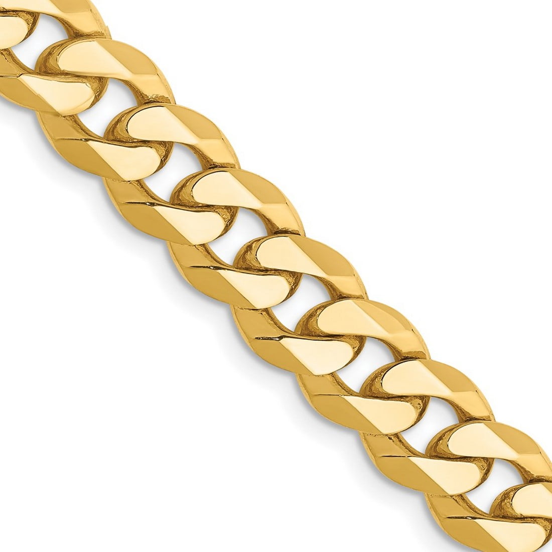 14k Gold 8.5mm Beveled Curb Chain Necklace 28 Inch - 91.8 Grams - Chain ...
