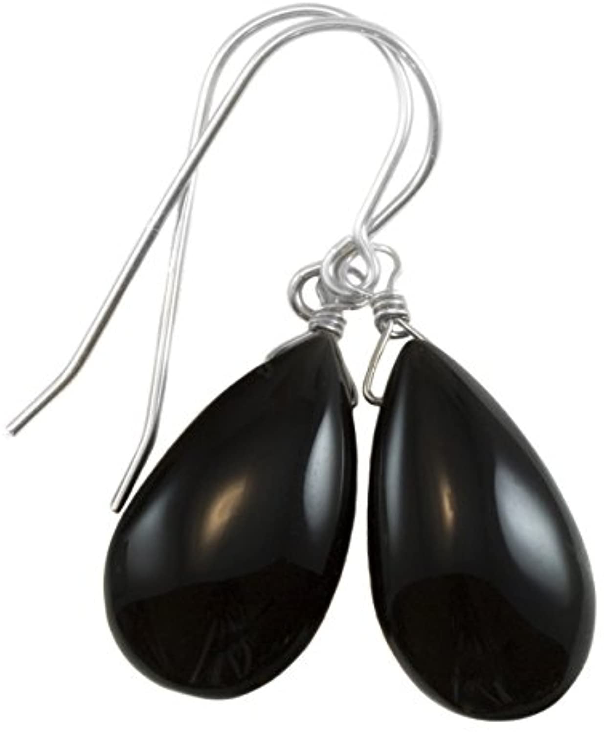 14k Gold Filled Black Onyx Earrings Puffed Teardrops Classic Shape ...