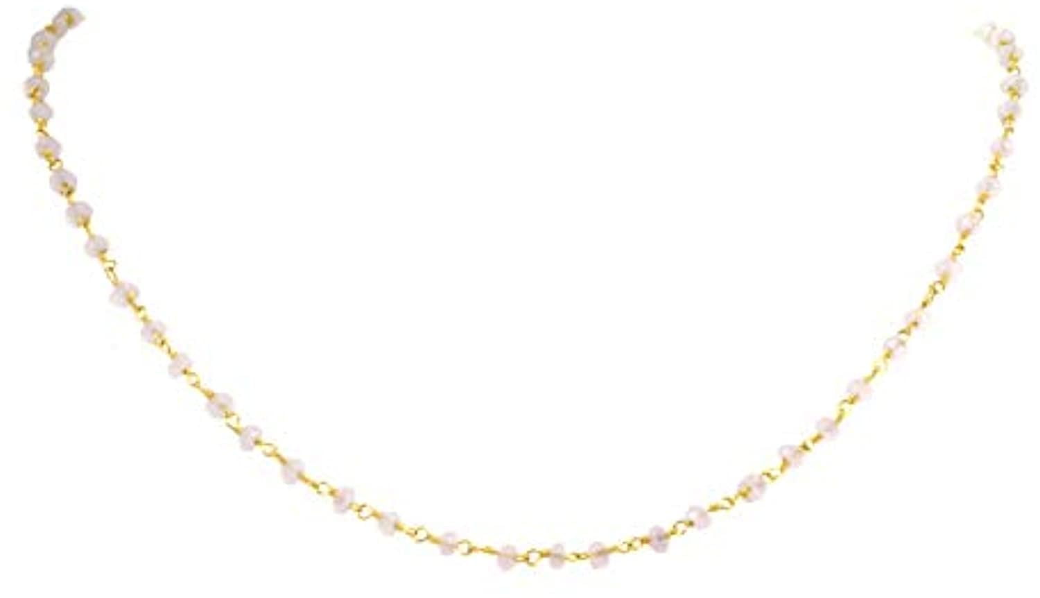 14k Gold Filled Rose Quartz Necklace Faceted Stones Chain Linked ...