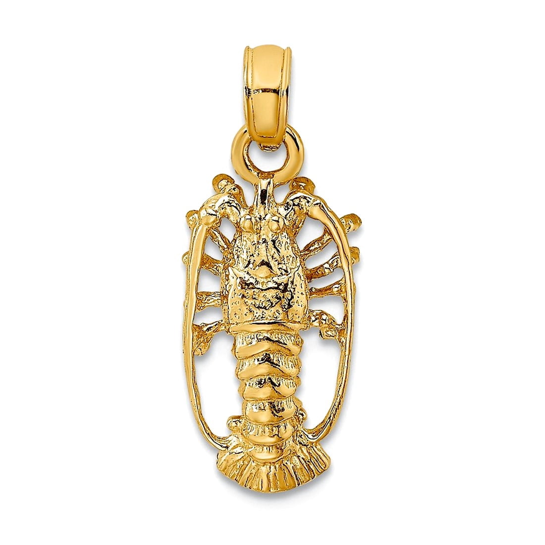 14k Gold Florida Lobster With Out Claws Charm 19x8mm Wide 3.65mm Thick ...