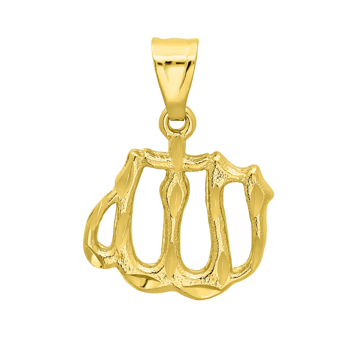 14k Gold Heavy Plated Allah In Arabic Calligraphy Pendant + 20 inch 2 ...