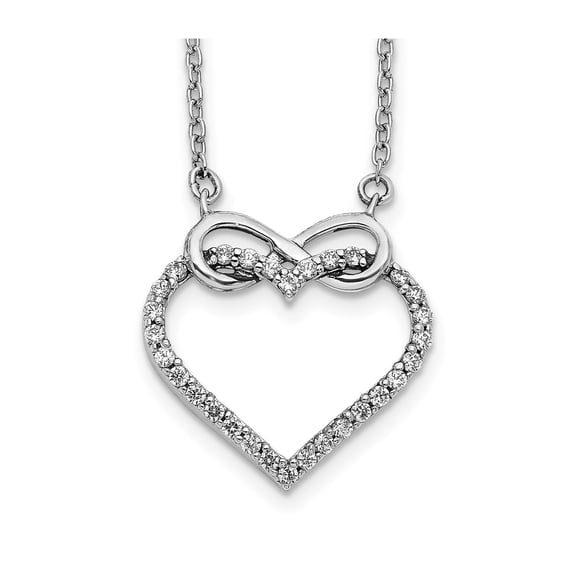 14k Gold Lab Grown Diamond Infinity Heart Necklace - Walmart.com