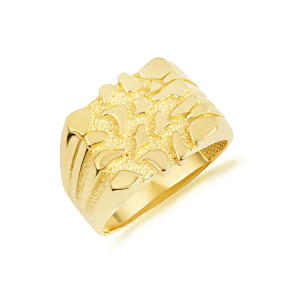 14k Gold Nugget Signet Ring (Size 6) - Walmart.com