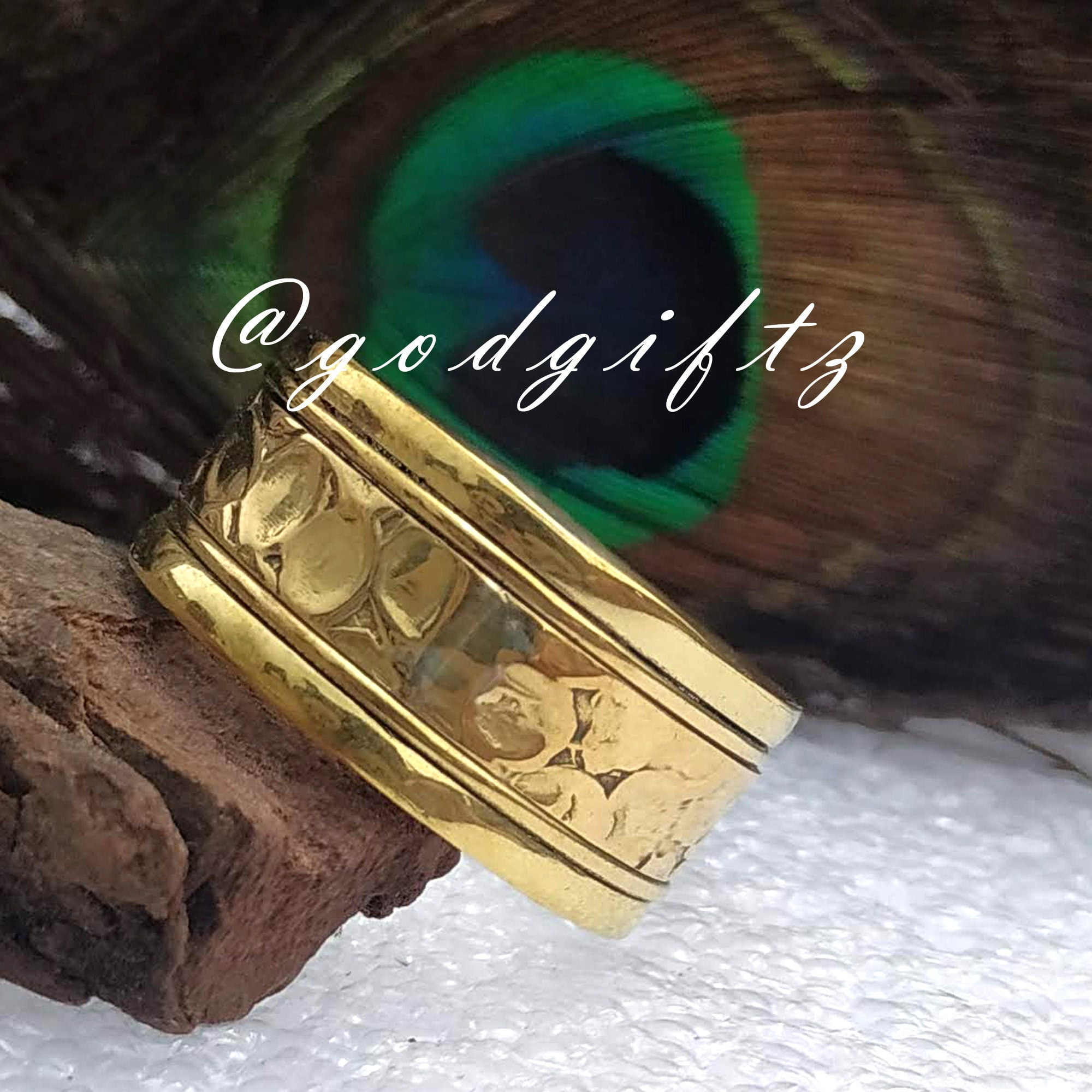 14k Gold Plated Band Ring, Spinning Ring, Meditation Ring, Gold ...