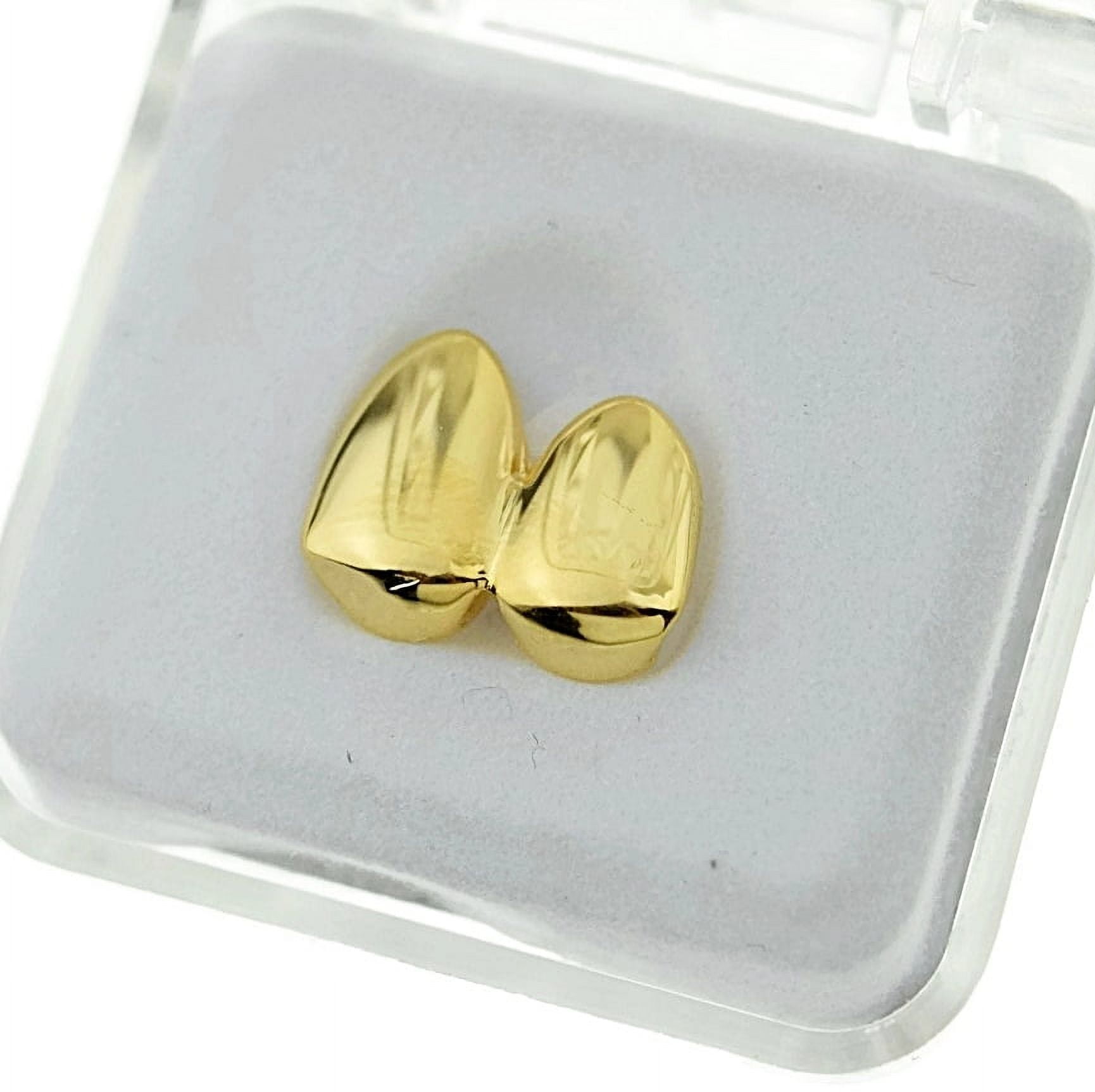 Best Grillz 14k Gold Plated Double Two Tooth Grillz Left Side Caps for ...