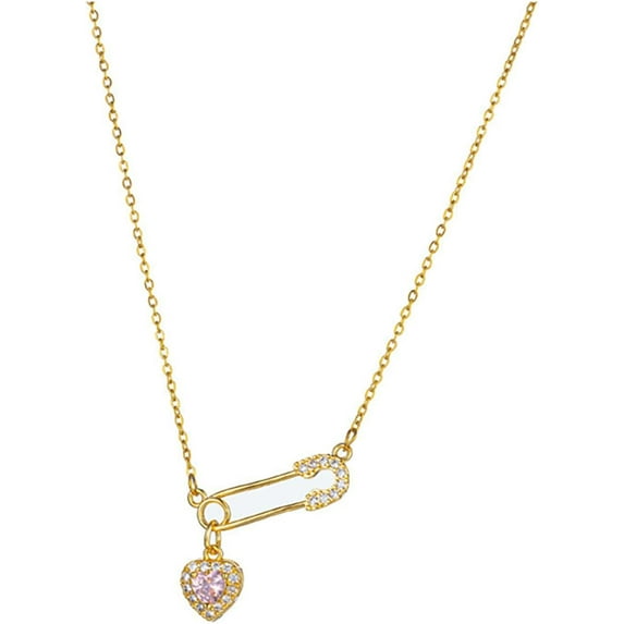 14k Gold Plated Paperclip Necklaces for Women Heart Shape Paperclip Necklace[c098] - Walmart.com