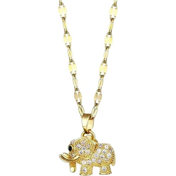 14k Gold Plated Solitaire Necklace for Women, Dainty Cz Pendant Chain ...