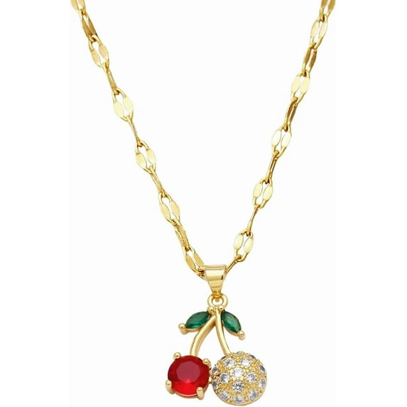 14k Gold Plated Solitaire Necklace for Women, Dainty Cz Pendant Chain ...