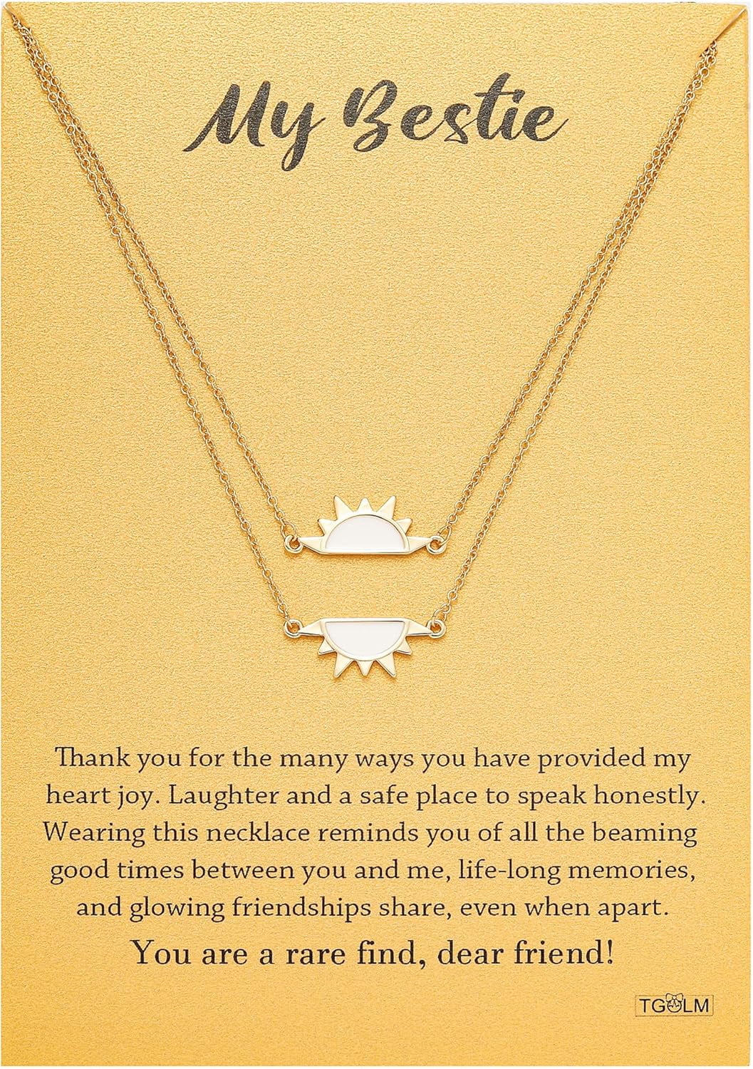 14k Gold Plated Sun Moon Friend Necklace for Women BFF Necklaces for 2 ...