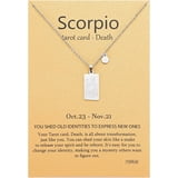 14k Gold Plated Zodiac Sign with Tarot Card Pendant Necklace Birthday ...