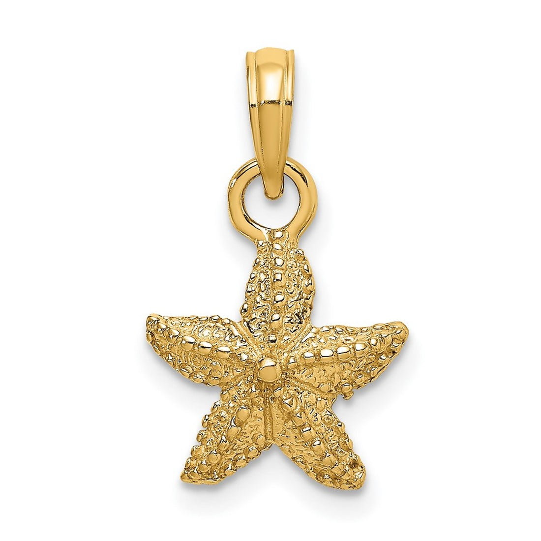 14k Gold Sea shell Nautical Starfish Pendant Necklace 2 d 18x11.9mm ...