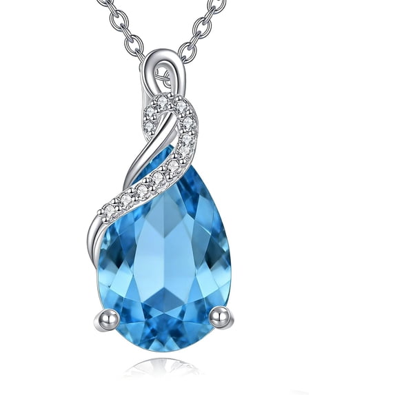 14k Gold Teardrop Gemstone Necklace for Women 4 Carat Pear Cut ...