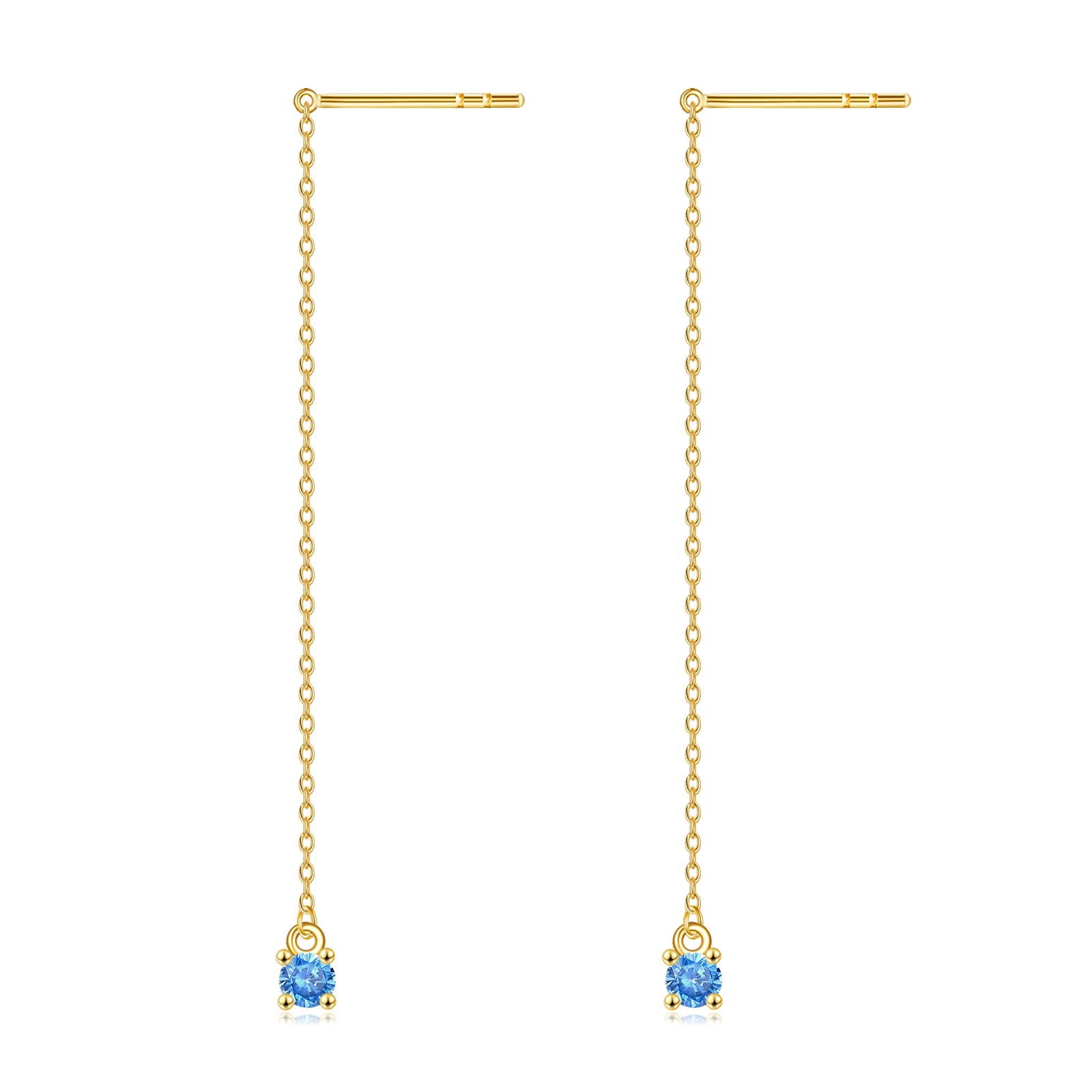 14k Gold Threader Earrings for Women Gold Dangle Pull Through Tassel ...