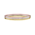 14k Gold Tri-color Polished Layered Trinity Bangle Bracelet With Box ...